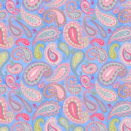 Paisley Punch 27716-434 Blue Paisleys - Pohlar Fabrics
