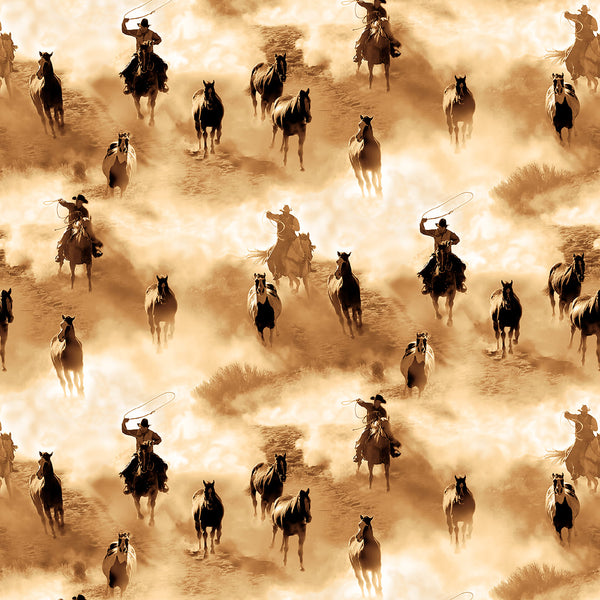 Cowboy Culture 3341-35 Lt Brown - Pohlar Fabrics