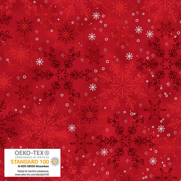 We Love Christmas 4591-415 Red Silver - Pohlar Fabrics