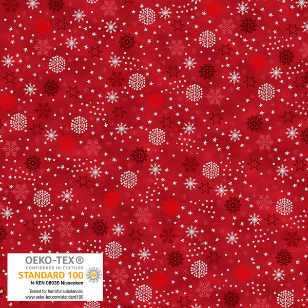 We Love Christmas 4591-417 Red Silver - Pohlar Fabrics