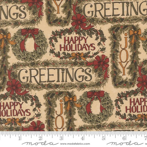 A Vintage Christmas Tan 9780-11 - Pohlar Fabrics