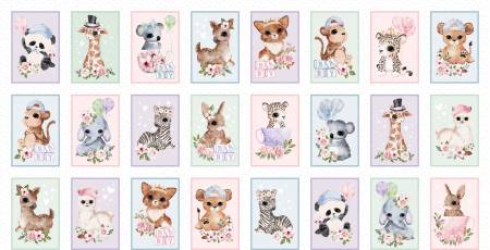 Animal Babies Multi Animal Vignettes DDC11626-MULT - Pohlar Fabrics