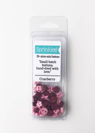 Sprinkles Micro-Mini Buttons Cranberry - Pohlar Fabrics
